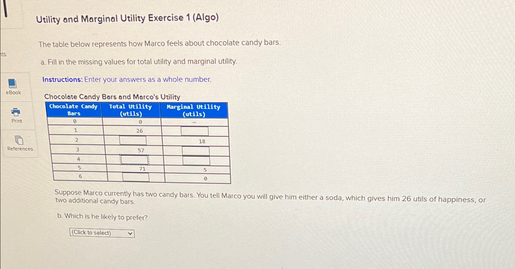 Solved Utility and Marginal Utility Exercise 1 (Algo)The | Chegg.com