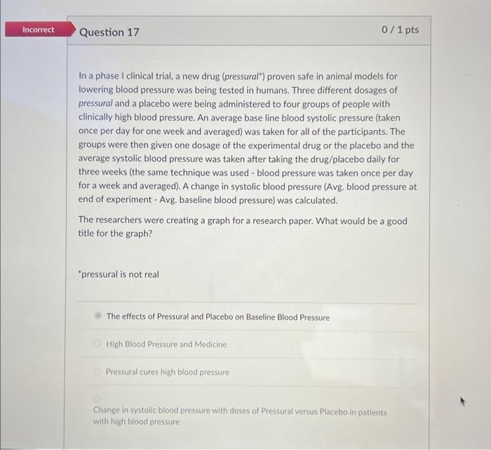Solved In a phase I clinical trial, a new drug (pressural") | Chegg.com