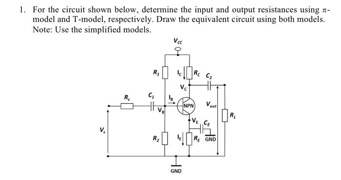 Solved For the circuit shown below, determine the input and | Chegg.com