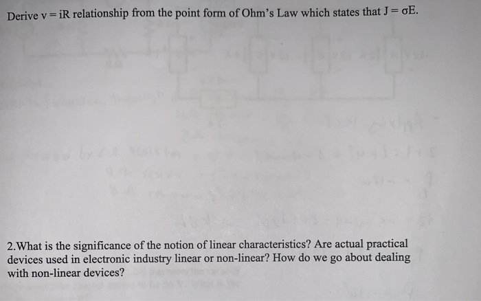 Solved Derive v=iR relationship from the point form of Ohm's | Chegg.com