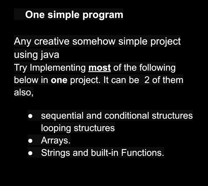 Solved One Simple Program Any Creative Somehow Simple 2186