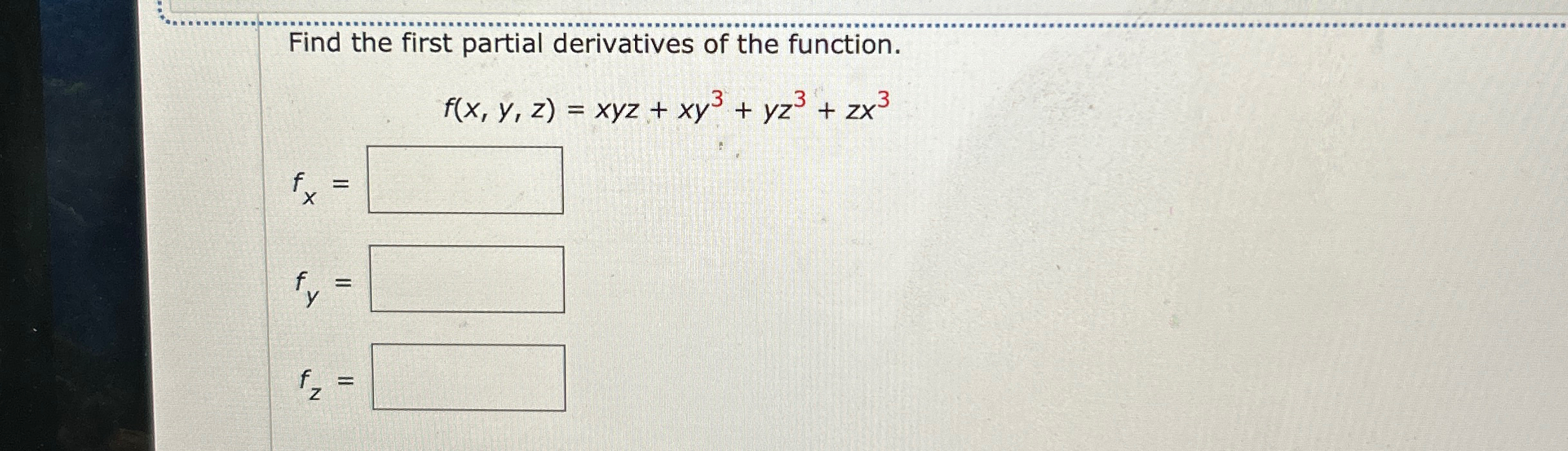 Solved Find the first partial derivatives of the | Chegg.com
