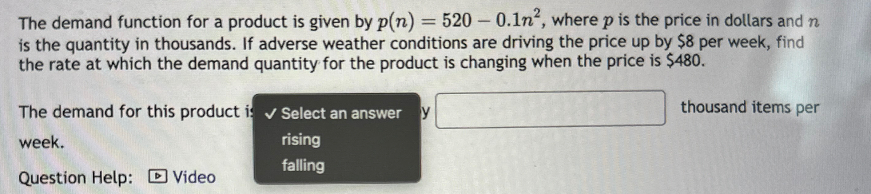 Solved The demand function for a product is given by | Chegg.com