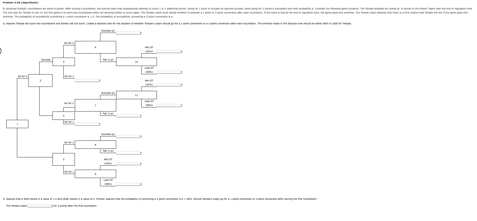 Solved In American football, touchdowns are worth 6 ﻿points. | Chegg.com