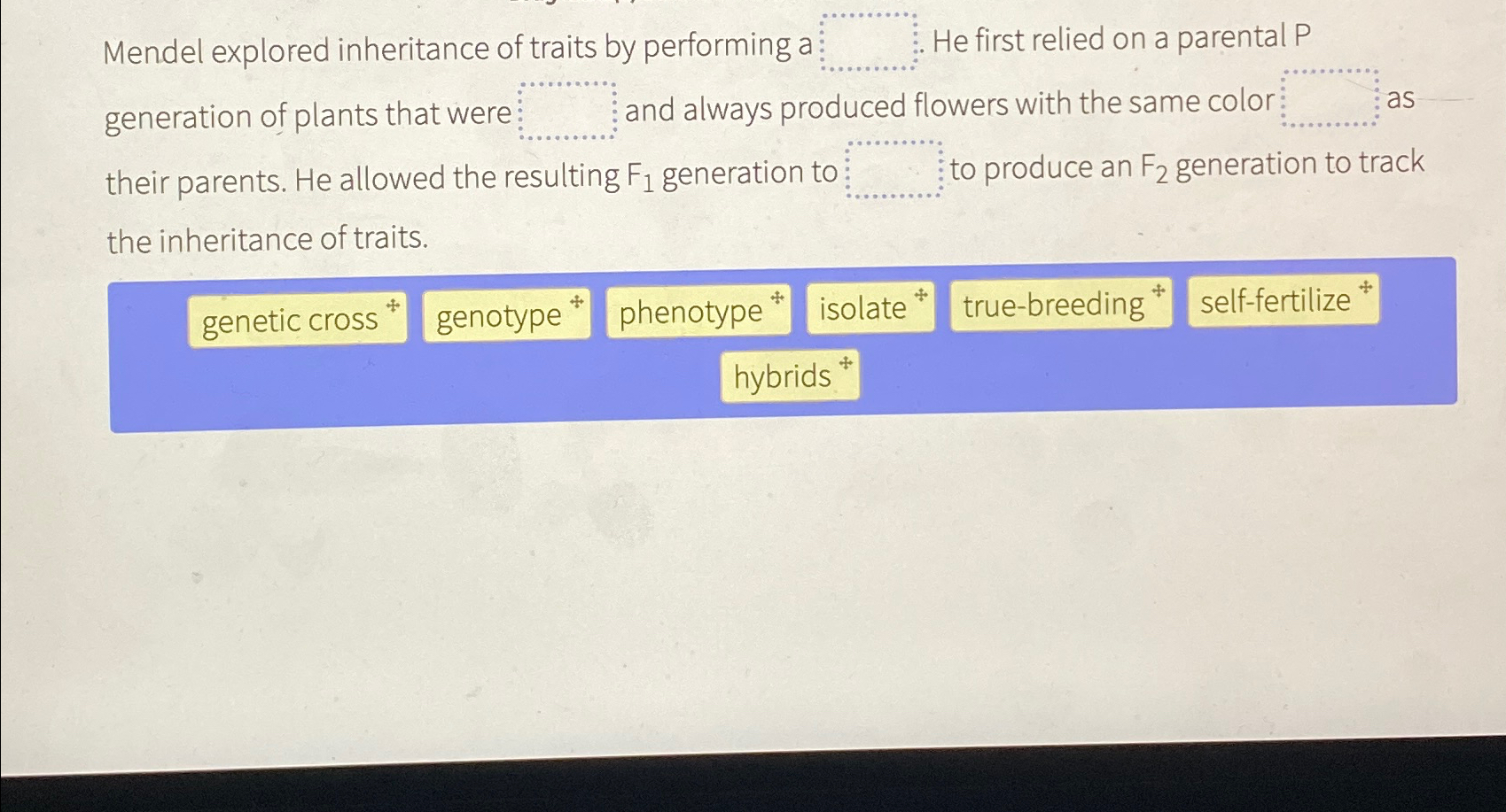 Solved Mendel explored inheritance of traits by performing a | Chegg.com