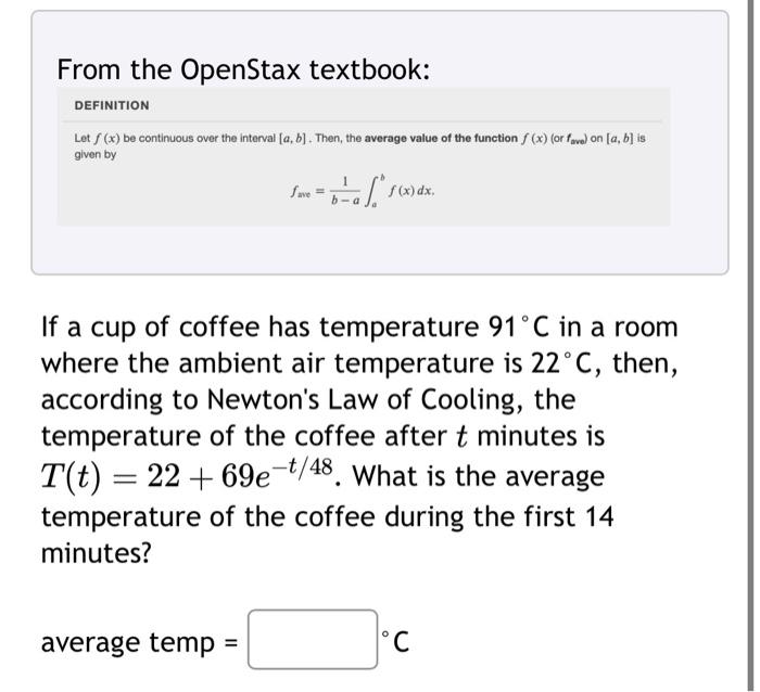 Solved From the OpenStax textbook: DEFINITION Let f(x) be | Chegg.com
