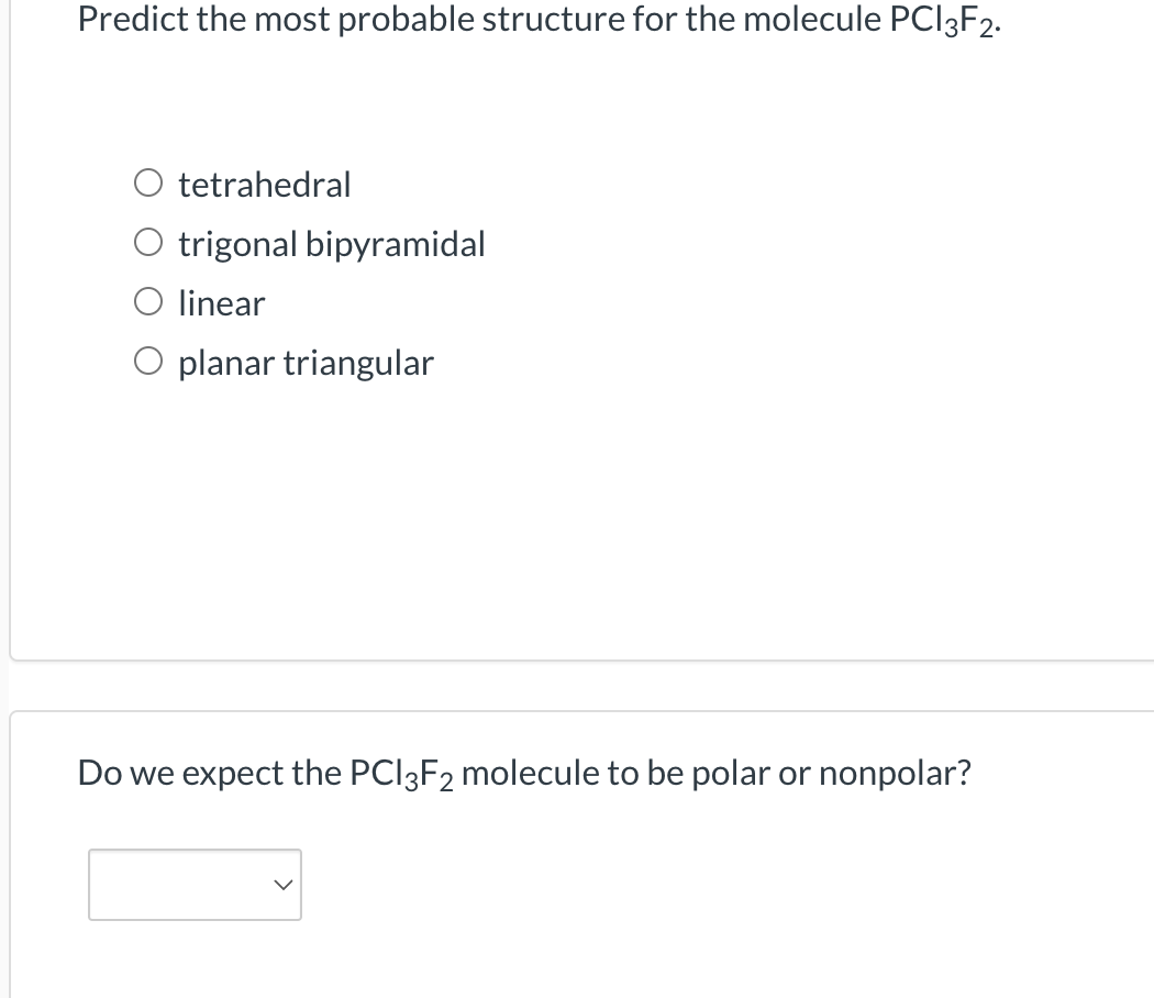 Solved Predict the most probable structure for the molecule | Chegg.com