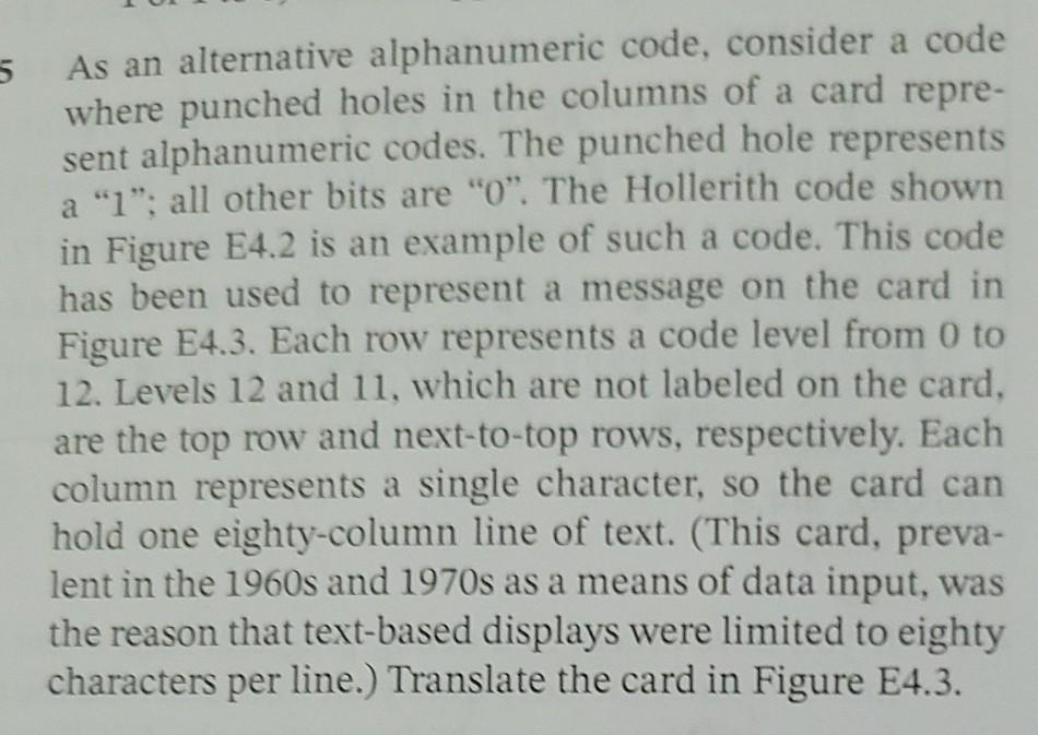 Solved 5 As an alternative alphanumeric code, consider a | Chegg.com