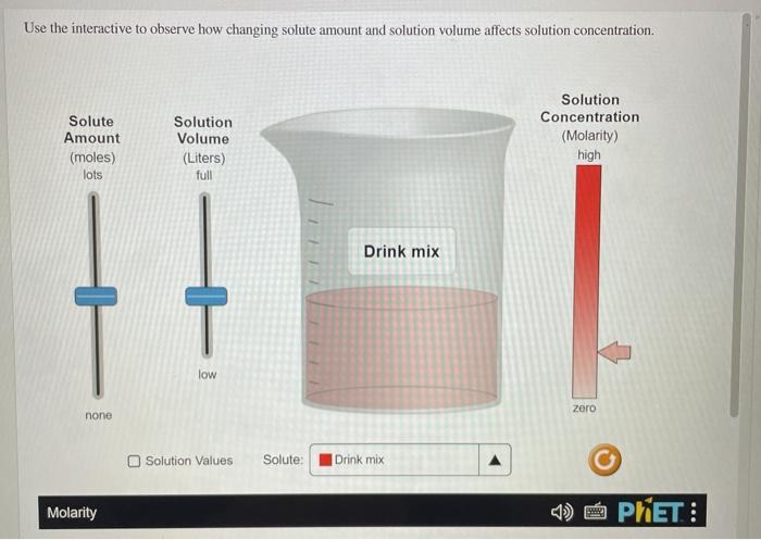 Solved Use the interactive to observe how changing solute | Chegg.com