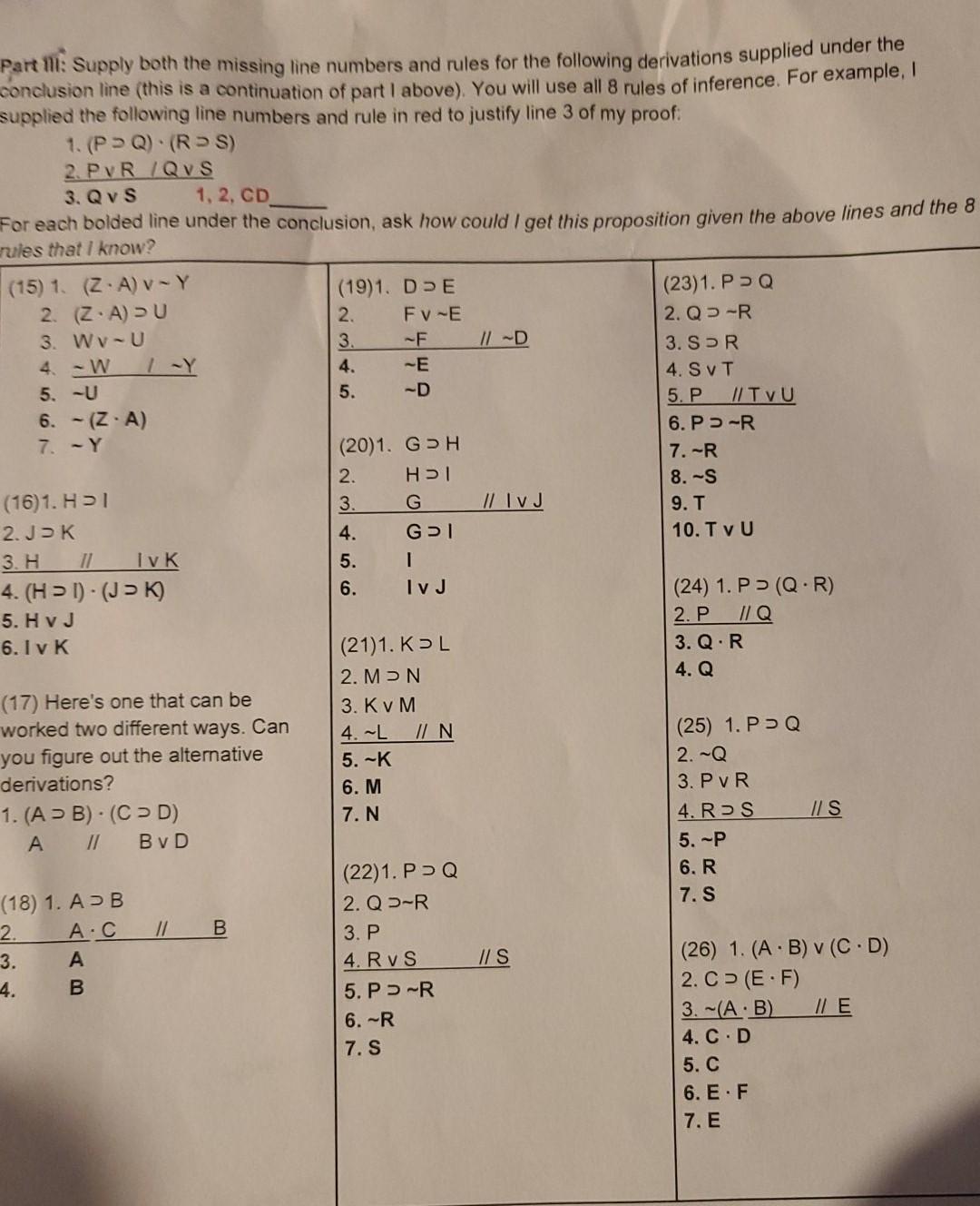 Solved Eight rules of implication Homework Exercise 1 Part | Chegg.com