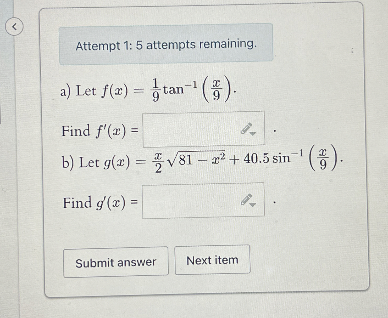 Solved Attempt 1: 5 attempts remaining.a) Let | Chegg.com Solved Attempt 1: 5 attempts remaining.a) Let | Chegg.com