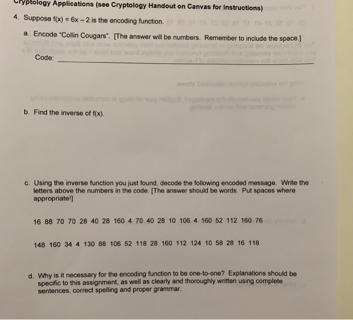 Solved Cryptology Applications (soe Cryptology Handout on | Chegg.com