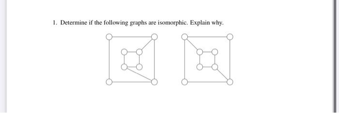 Solved 1. Determine if the following graphs are isomorphic, | Chegg.com