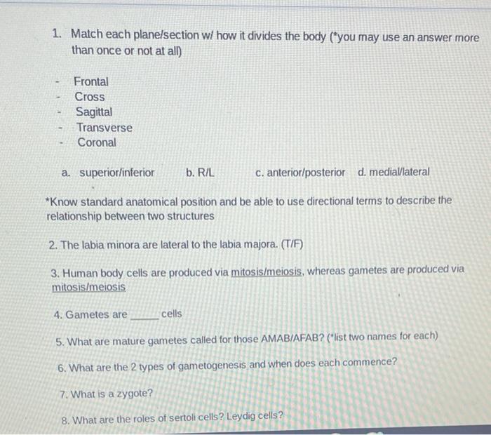 Solved AMAB is assigned male at birthAFAB is | Chegg.com