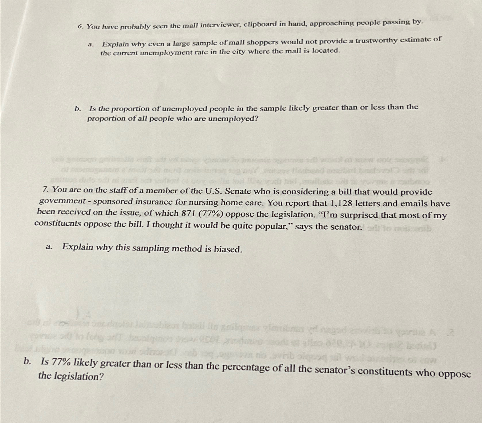 Solved You have probably seen the mall interviewer, | Chegg.com