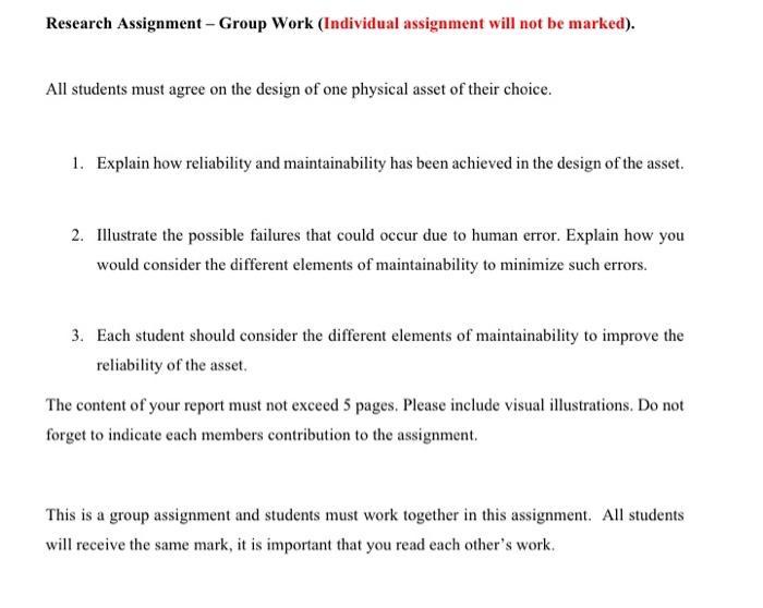 Solved Research Assignment - Group Work (Individual | Chegg.com