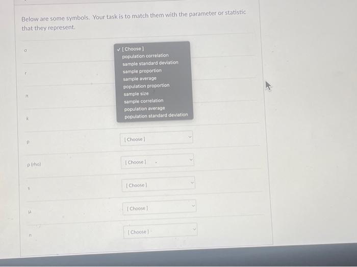Solved Below are some symbols. Your task is to match them | Chegg.com