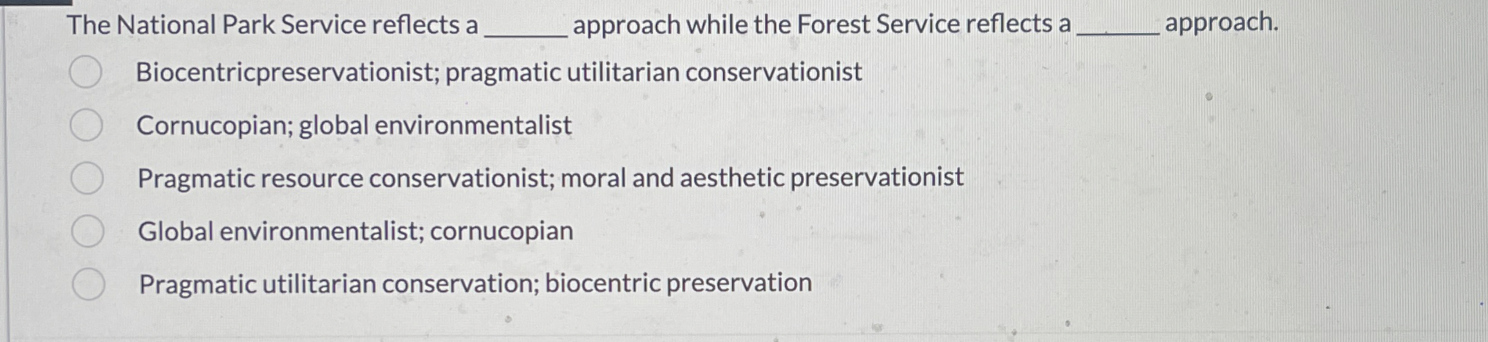Solved The National Park Service reflects a q, ﻿approach | Chegg.com