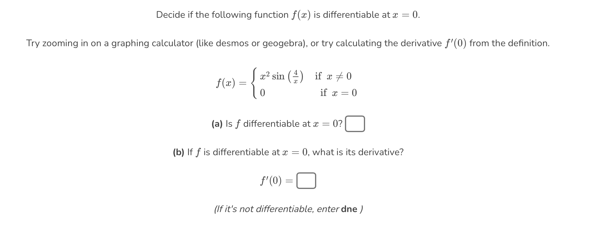 Solved Decide if the following function f(x) ﻿is | Chegg.com