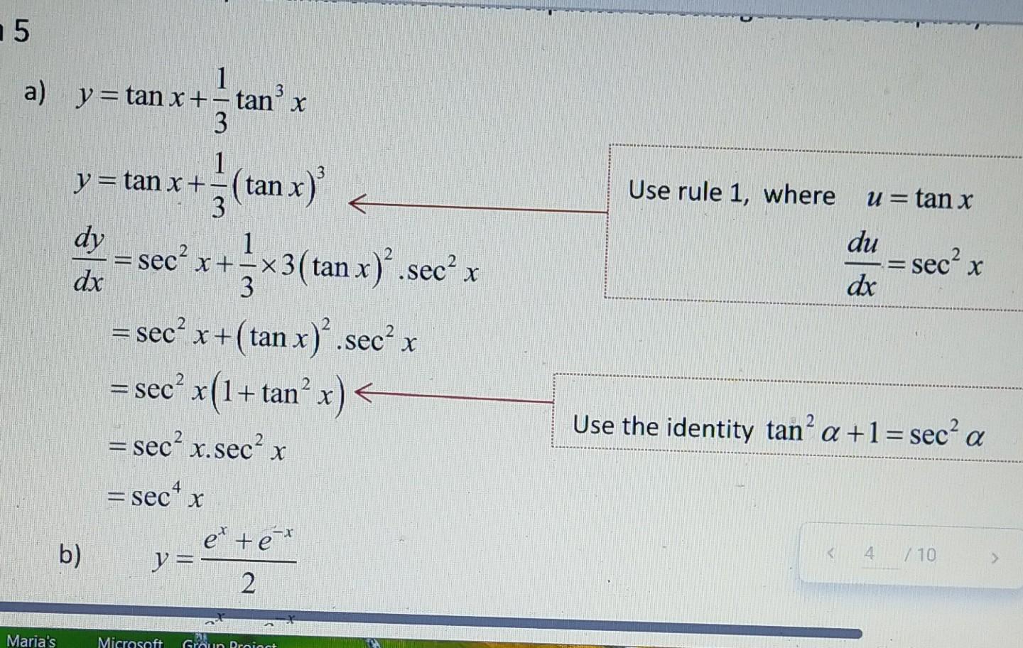 Solved This is a differentiation math. On line lumber 4 of | Chegg.com