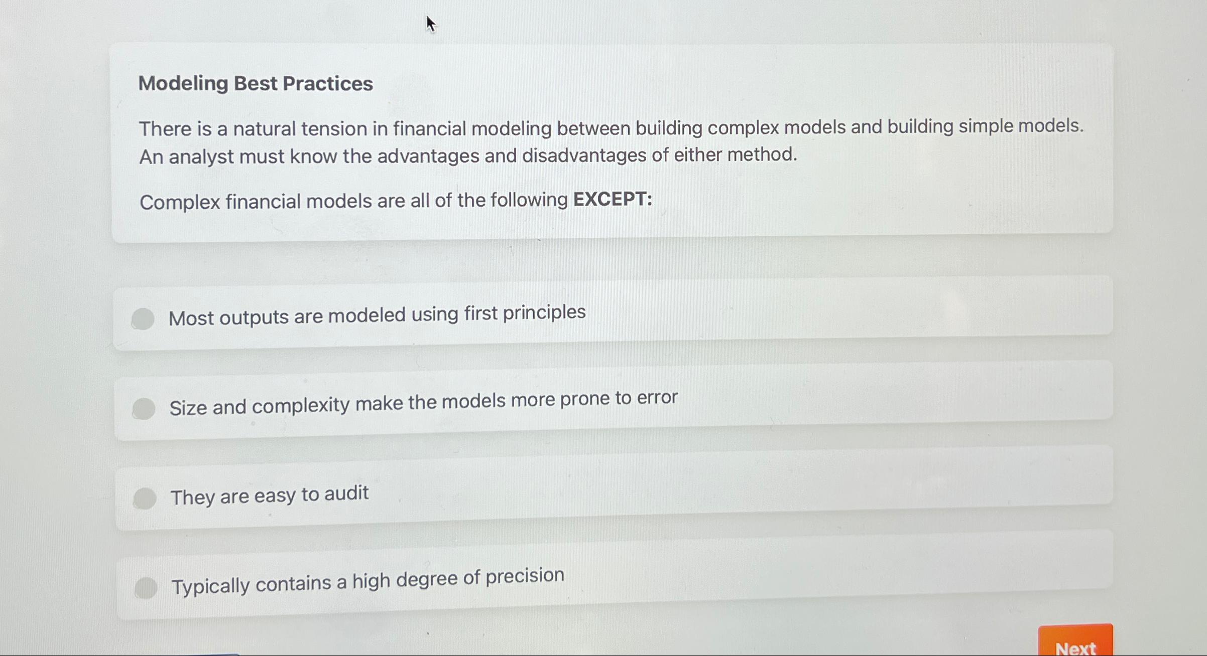 Solved Modeling Best PracticesThere is a natural tension in | Chegg.com