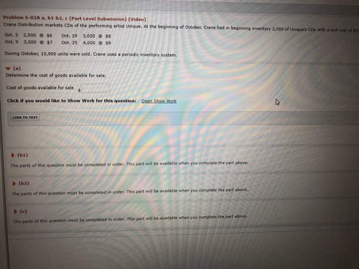 Solved Problem 6-02A a, b1-b2, c (Part Level Submission) | Chegg.com