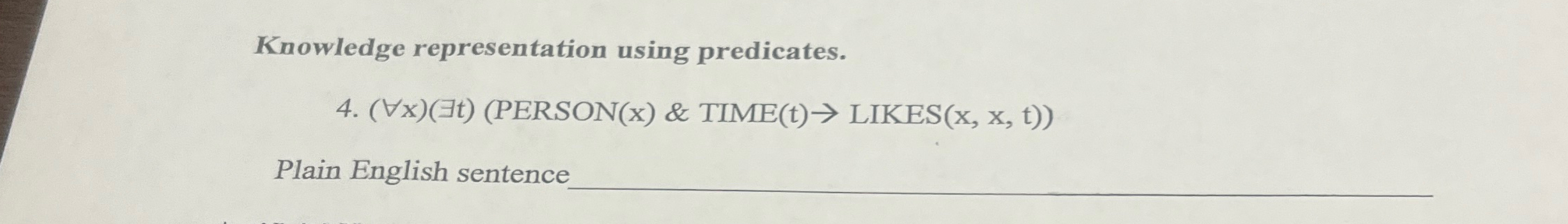 Solved Knowledge representation using | Chegg.com