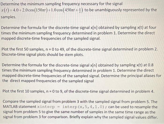 Solved I just need the MATLAB part, The last paragraph. If | Chegg.com