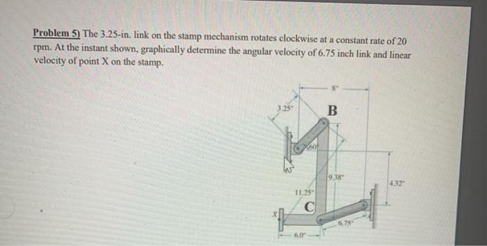 Solved Problem 5) The 3.25-in. link on the stamp mechanism | Chegg.com