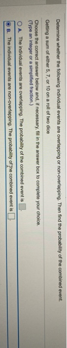 Solved Determine whether the following individual events are | Chegg.com