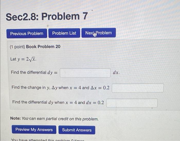 Solved Sec2 8 Problem 7 Previous Problem Problem List Nex