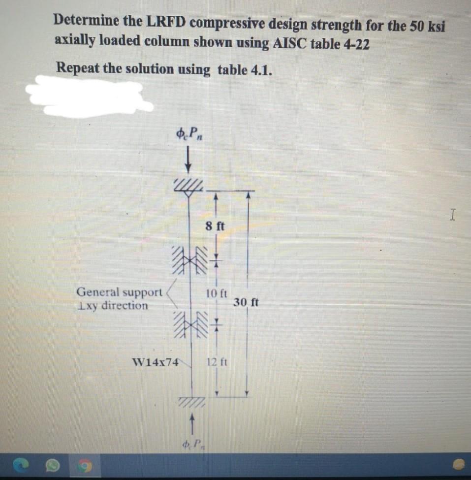 Solved Determine the LRFD compressive design strength for | Chegg.com