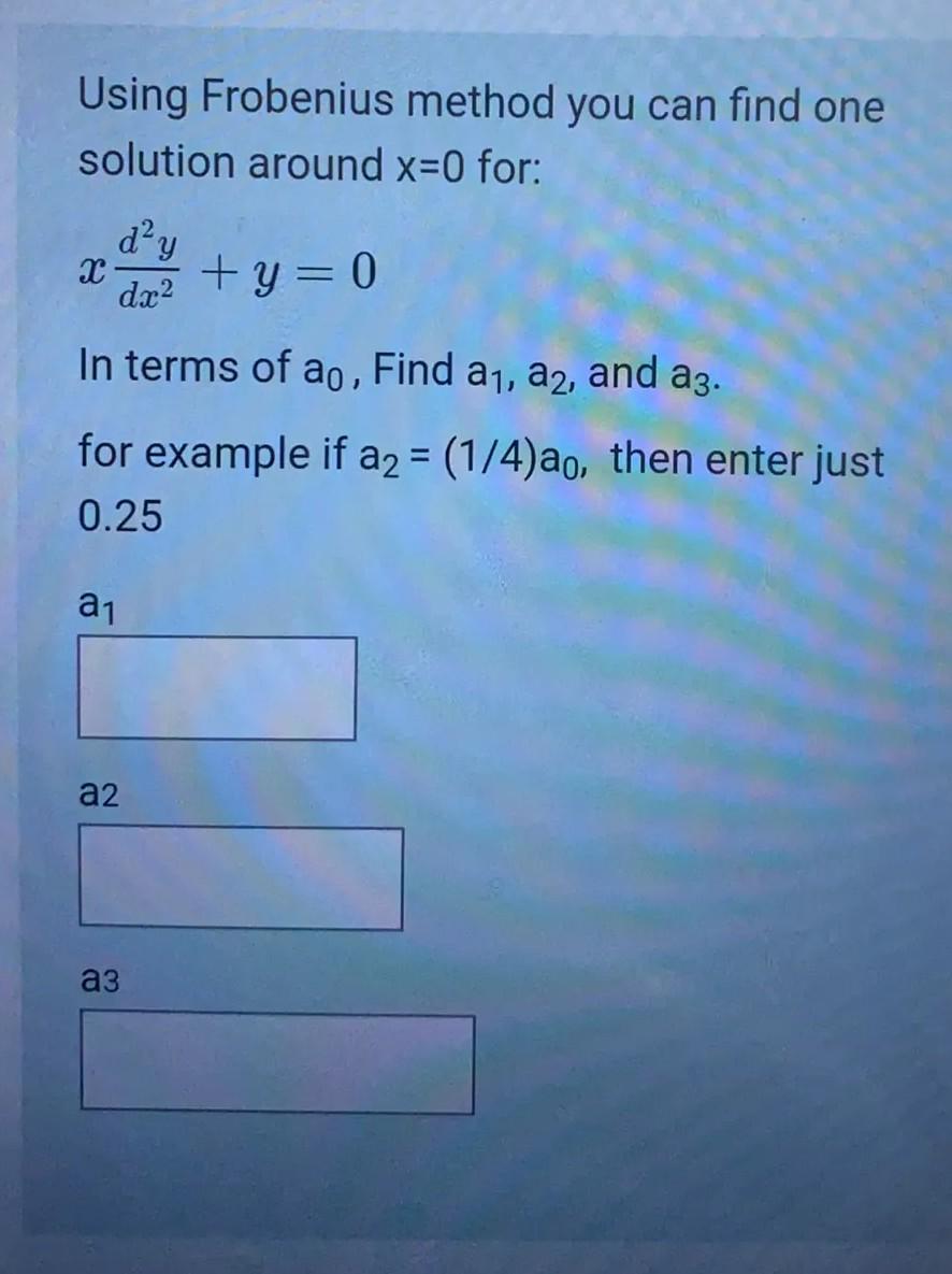 Solved Using Frobenius method you can find one solution | Chegg.com