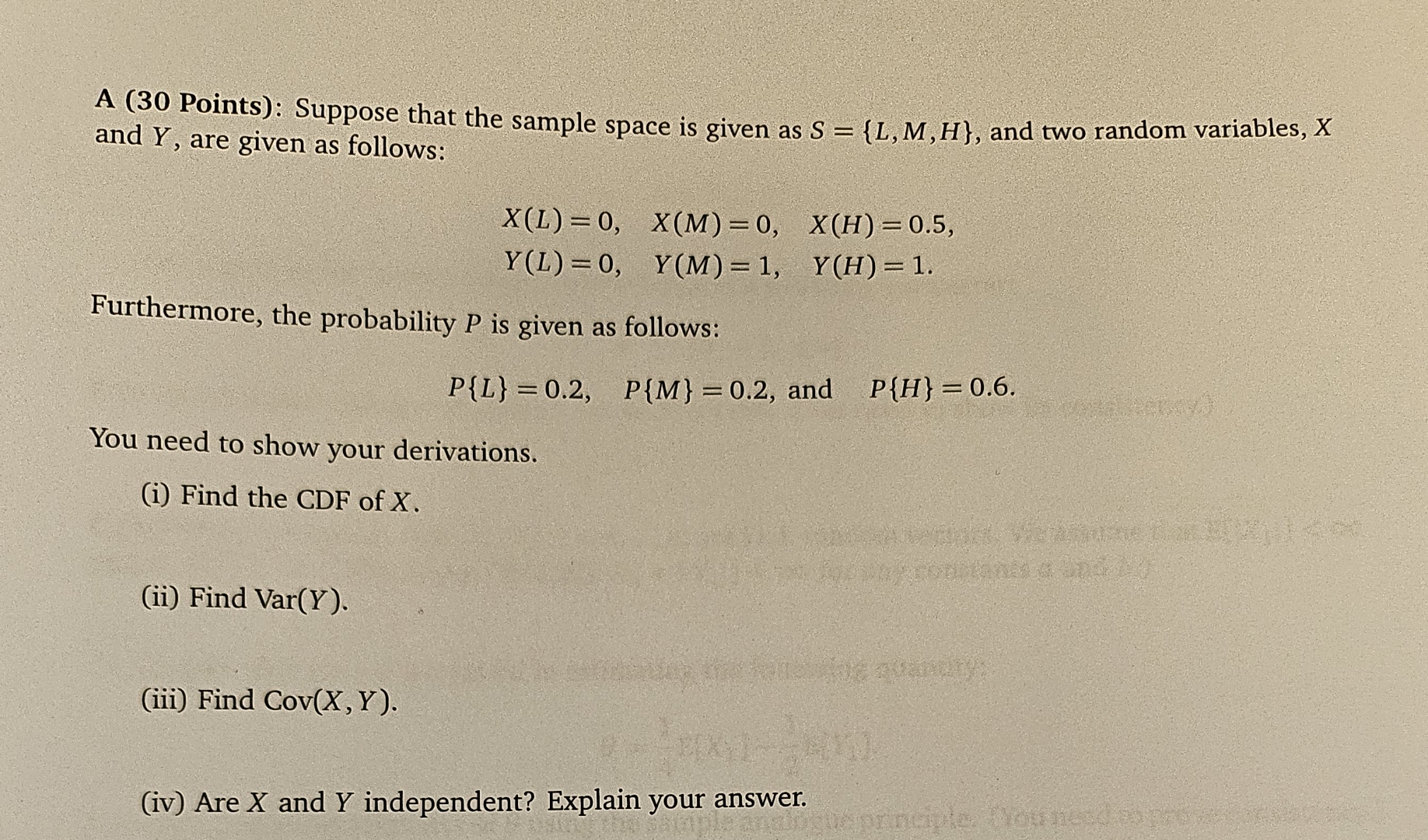Solved A (30 ﻿Points): Suppose that the sample space is | Chegg.com