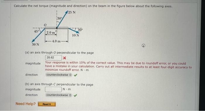 Solved Calculate the net torque (magnitude and direction) on | Chegg.com
