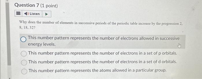 Solved Why does the number of elements in successive periods | Chegg.com