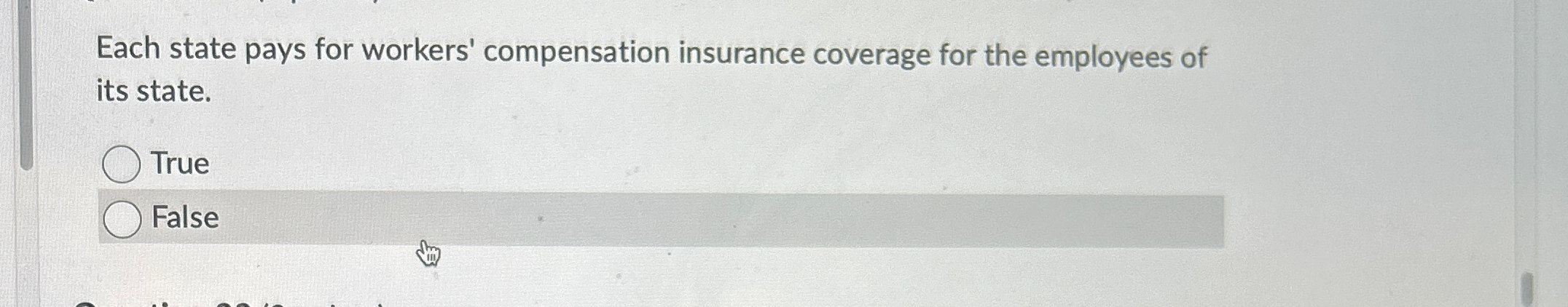 Solved Each state pays for workers' compensation insurance | Chegg.com