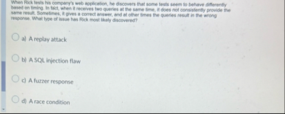 Solved When Rick tests his compary's web application, he | Chegg.com