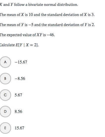 Solved X and Y follow a bivariate normal distribution. The | Chegg.com
