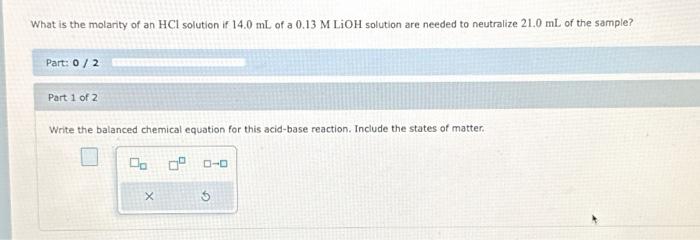 also part 2 determine the molarity of HCl solution. | Chegg.com