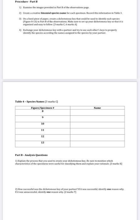 Purpose To we a dichotomeus key to dassify fish | Chegg.com