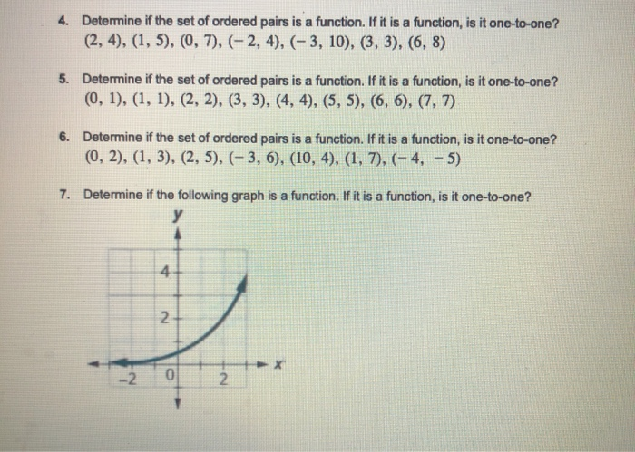 Solved 4. Determine if the set of ordered pairs is a | Chegg.com