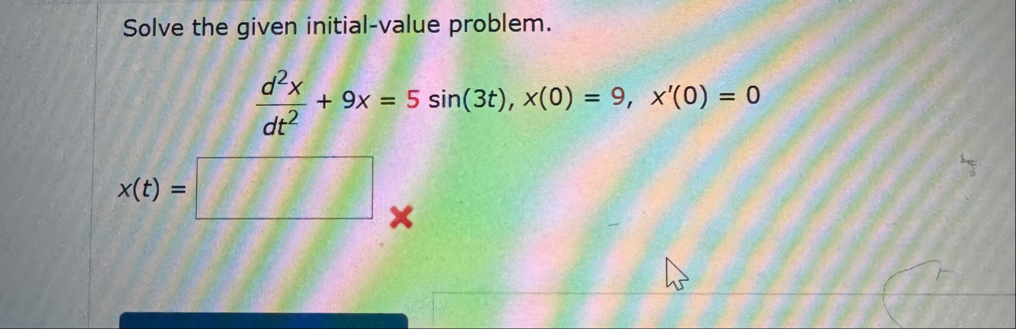 Solve The Given Initial Value 4556