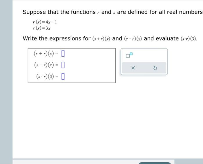 Solved Suppose that the functions r and s are defined for | Chegg.com