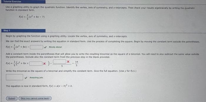 Solved Use a graphing utility to graph the quadratic | Chegg.com