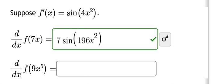 Solved Suppose f′(x)=sin(4x2). | Chegg.com