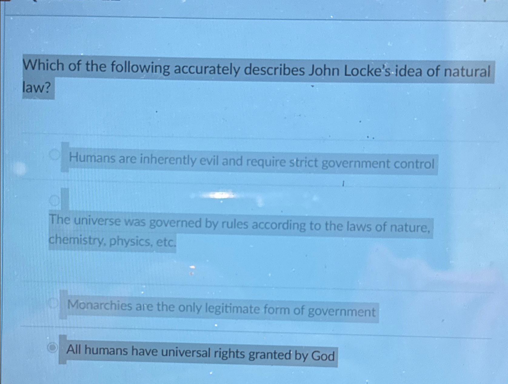 Solved Which of the following accurately describes John | Chegg.com