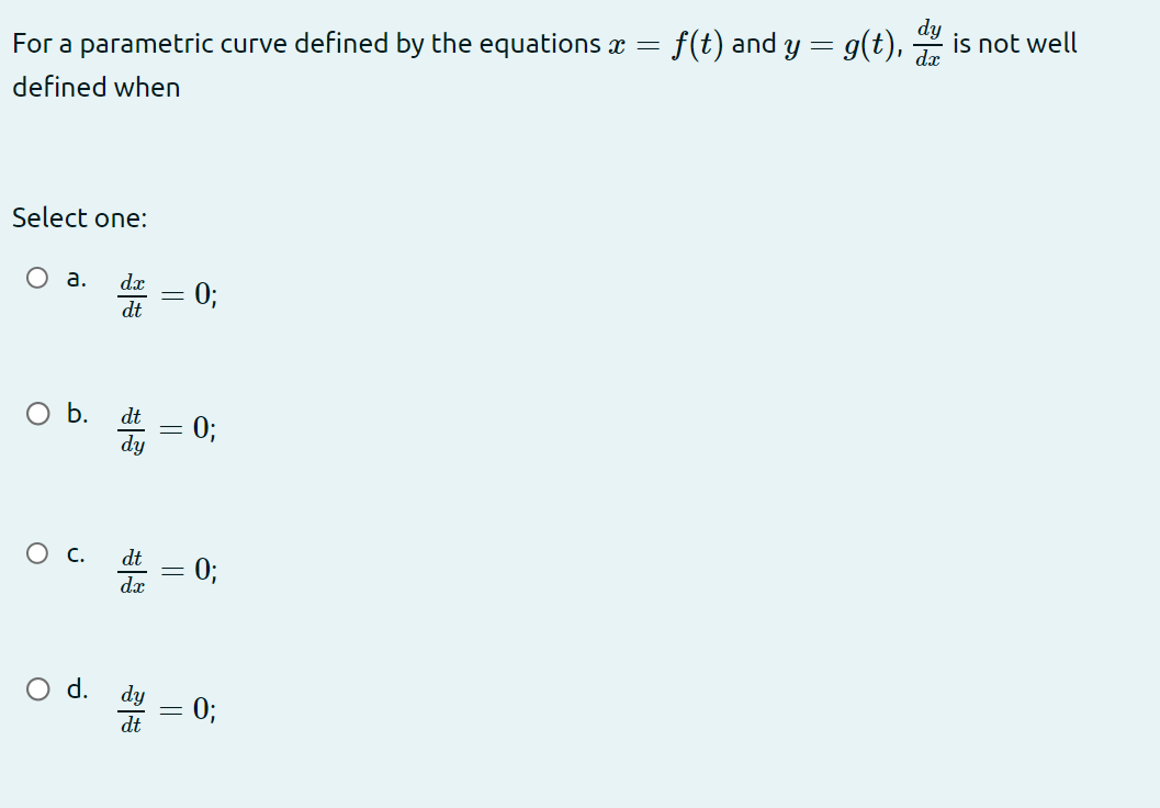 Solved For A Parametric Curve Defined By The Equations