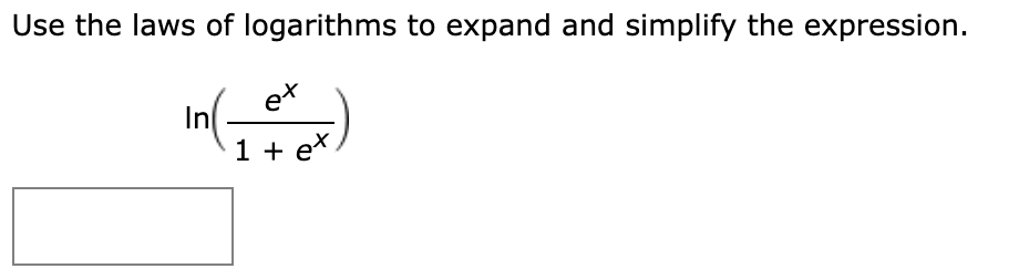 Solved Use the laws of logarithms to expand and simplify the | Chegg.com