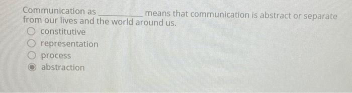 Solved Communication as means that communication is abstract | Chegg.com